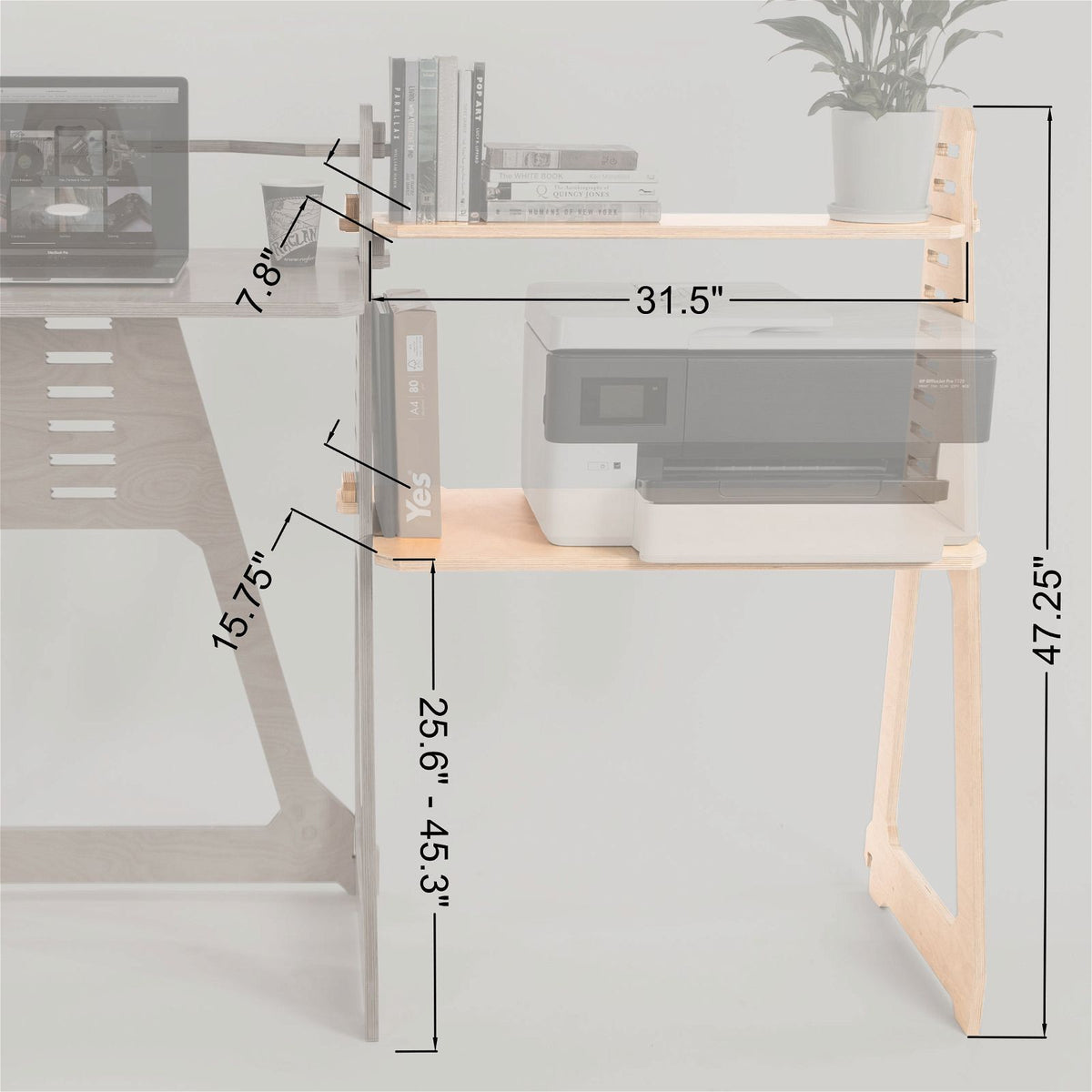 WFH Desk Side Shelf Module - Home Office Desks | Work From Home Desks ...